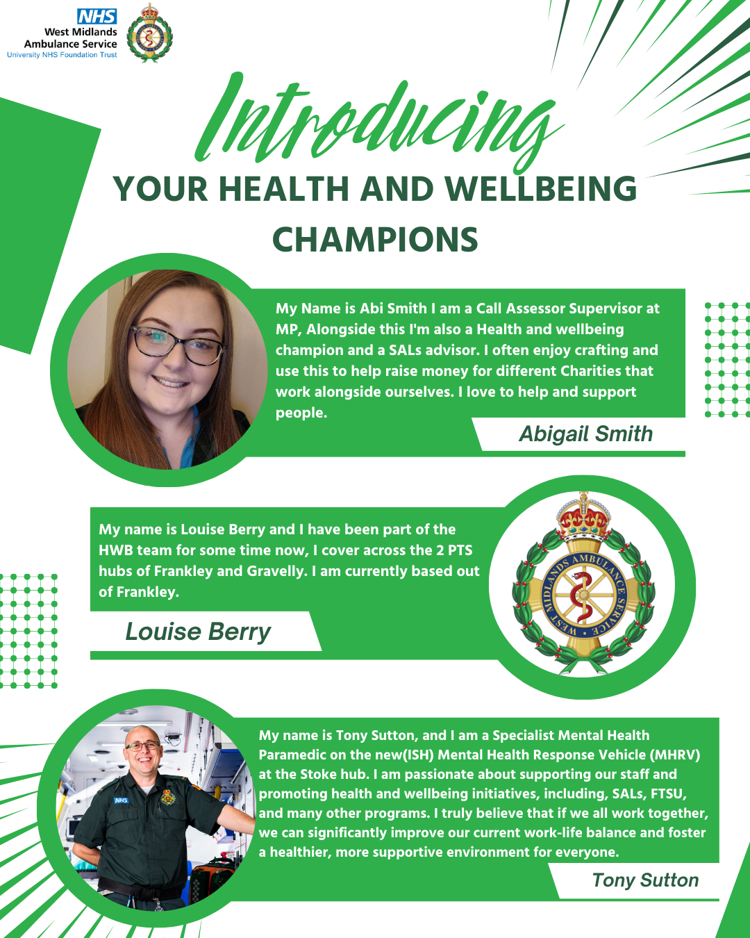 introducing health and wellbeing champions (2) | WMAS Wellbeing